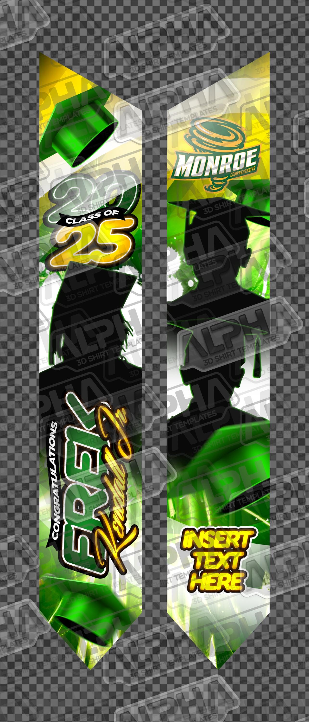 Graduation Stole, Shash Template DIY Editable Template 2025 Photoshop ...