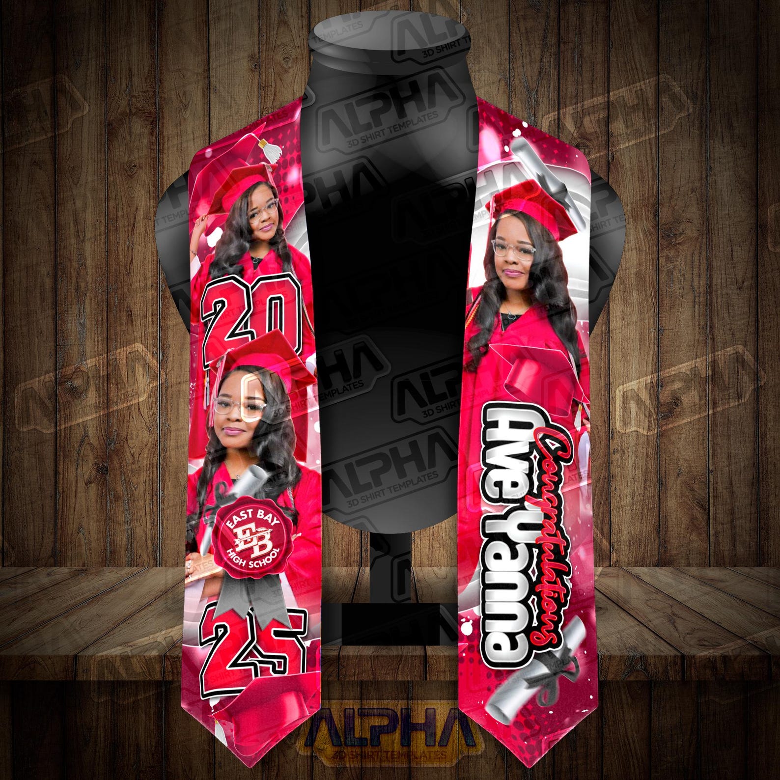 Graduation Stole, Shash Template DIY Editable Template 2025 Photoshop ...