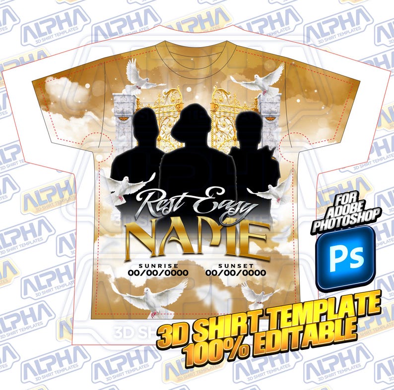 Rip Memorial Shirt Editable Photoshop Template - Etsy