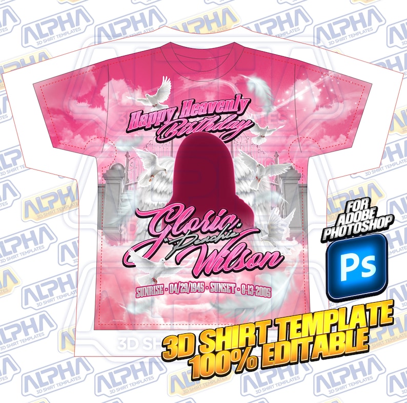 Rip Memorial Shirt Editable Photoshop Template - Etsy