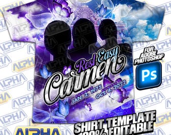 Rip Memorial Shirt Editable Photoshop Template - Etsy