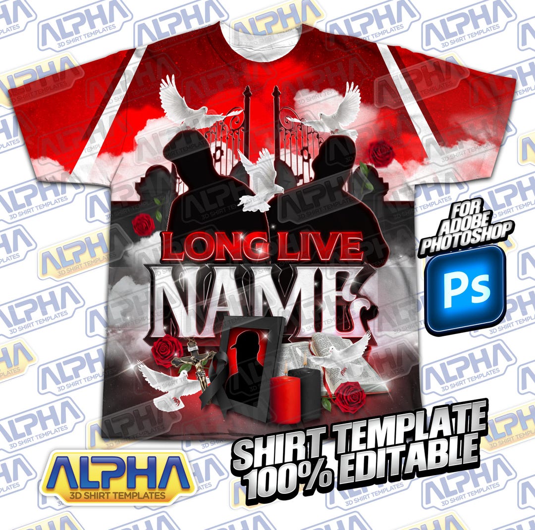 Rip Funeral Memorial Shirt Editable Photoshop Template Digital File ...