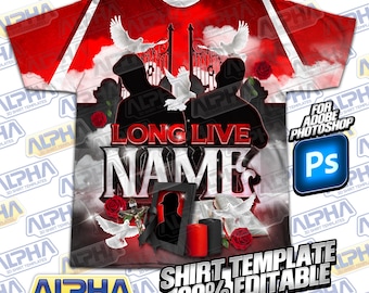 Rip Memorial Shirt Editable Photoshop Template - Etsy