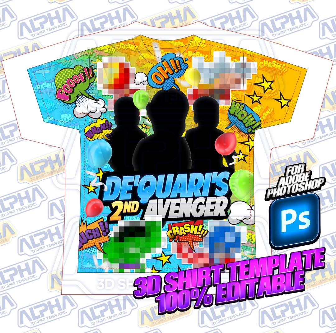 Birthday Theme Party Shirt Design Editable Photoshop Template Digital ...
