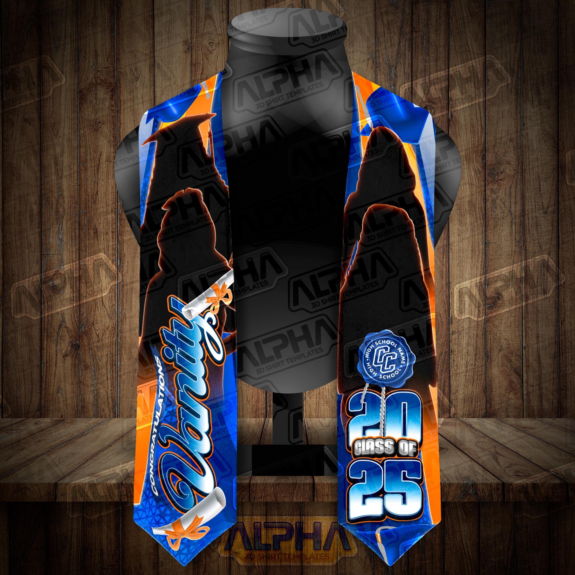 Graduation Stole, Shash Template DIY Editable Template 2025 Photoshop ...