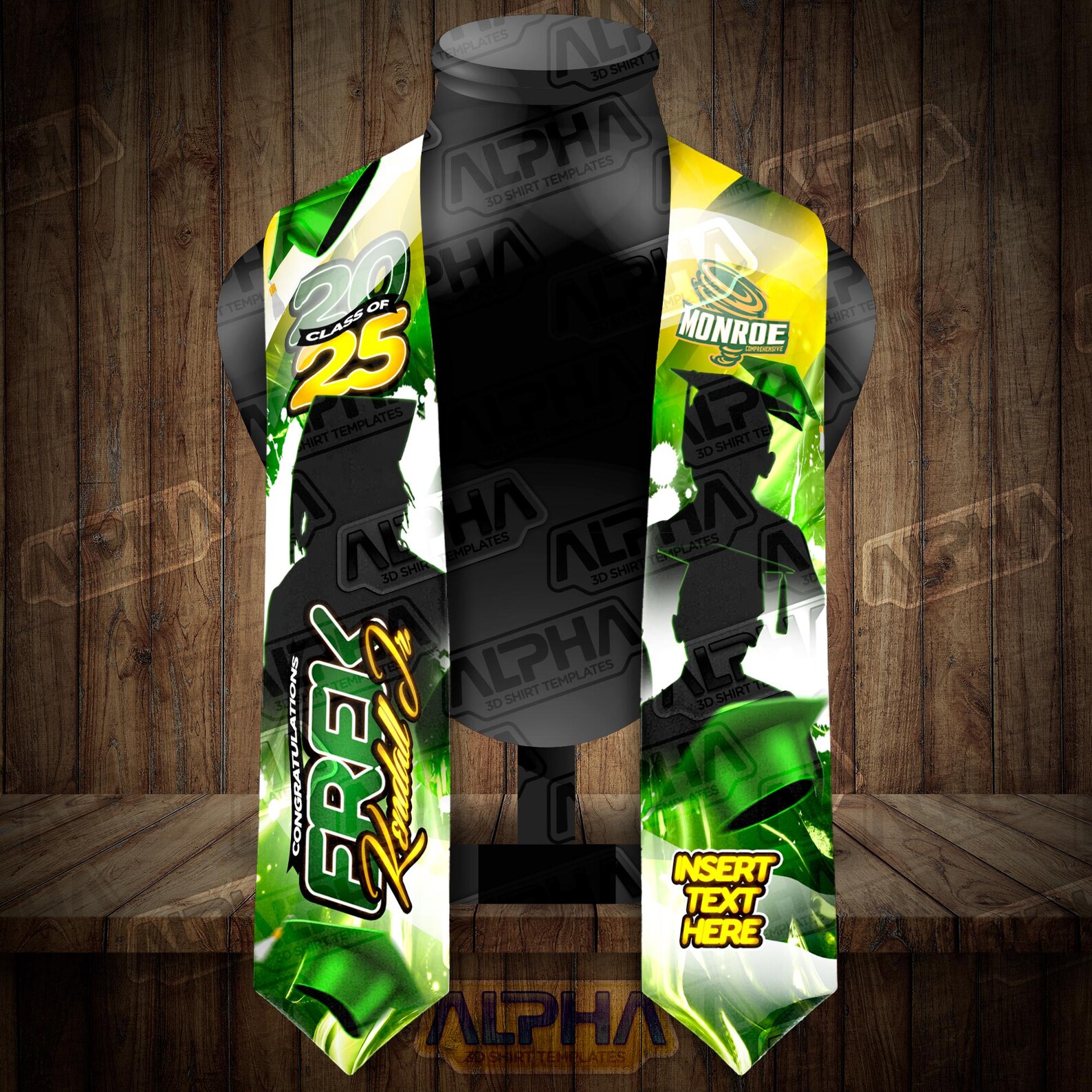 Graduation Stole, Shash Template DIY Editable Template 2025 Photoshop ...