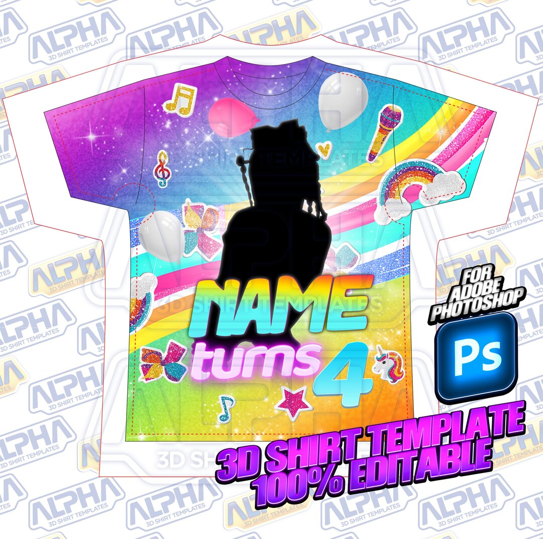 Birthday Theme Girl Party Shirt Design Editable Photoshop Template ...
