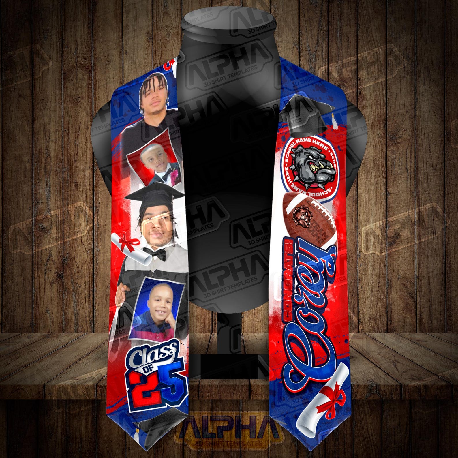 Graduation Stole, Shash Template DIY Editable Template 2025 Photoshop ...