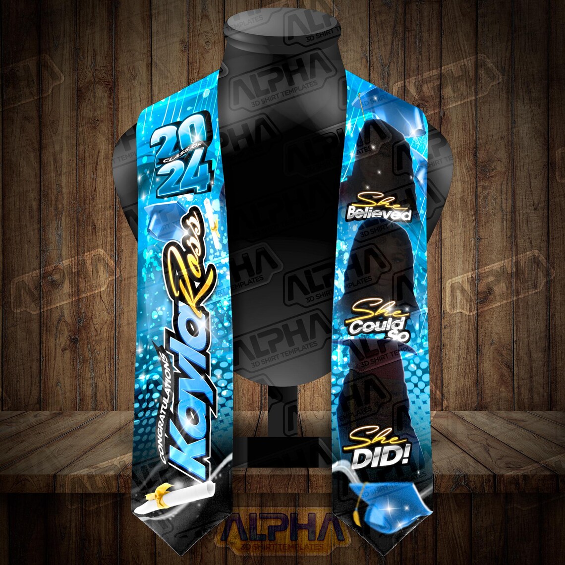 Graduation Stole, Shash Template DIY Editable Template 2025 Photoshop ...