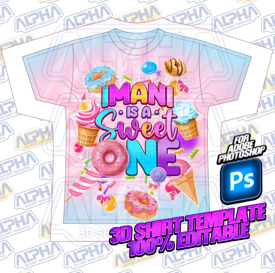 Birthday Theme Sweet One Party Theme Shirt Design DTF Editable ...