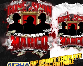 Rip Memorial Shirt Editable Photoshop Template - Etsy