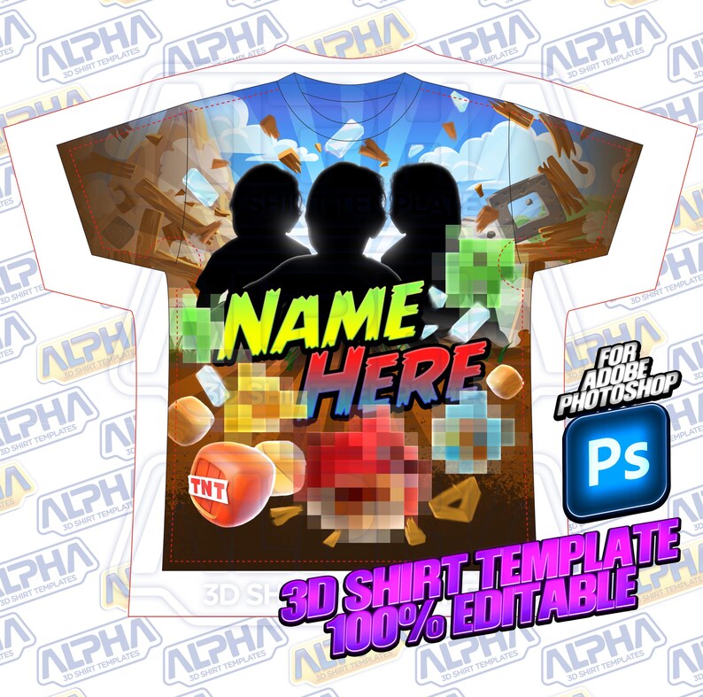 Birthday Theme Boy Party Shirt Design Editable Photoshop Template ...