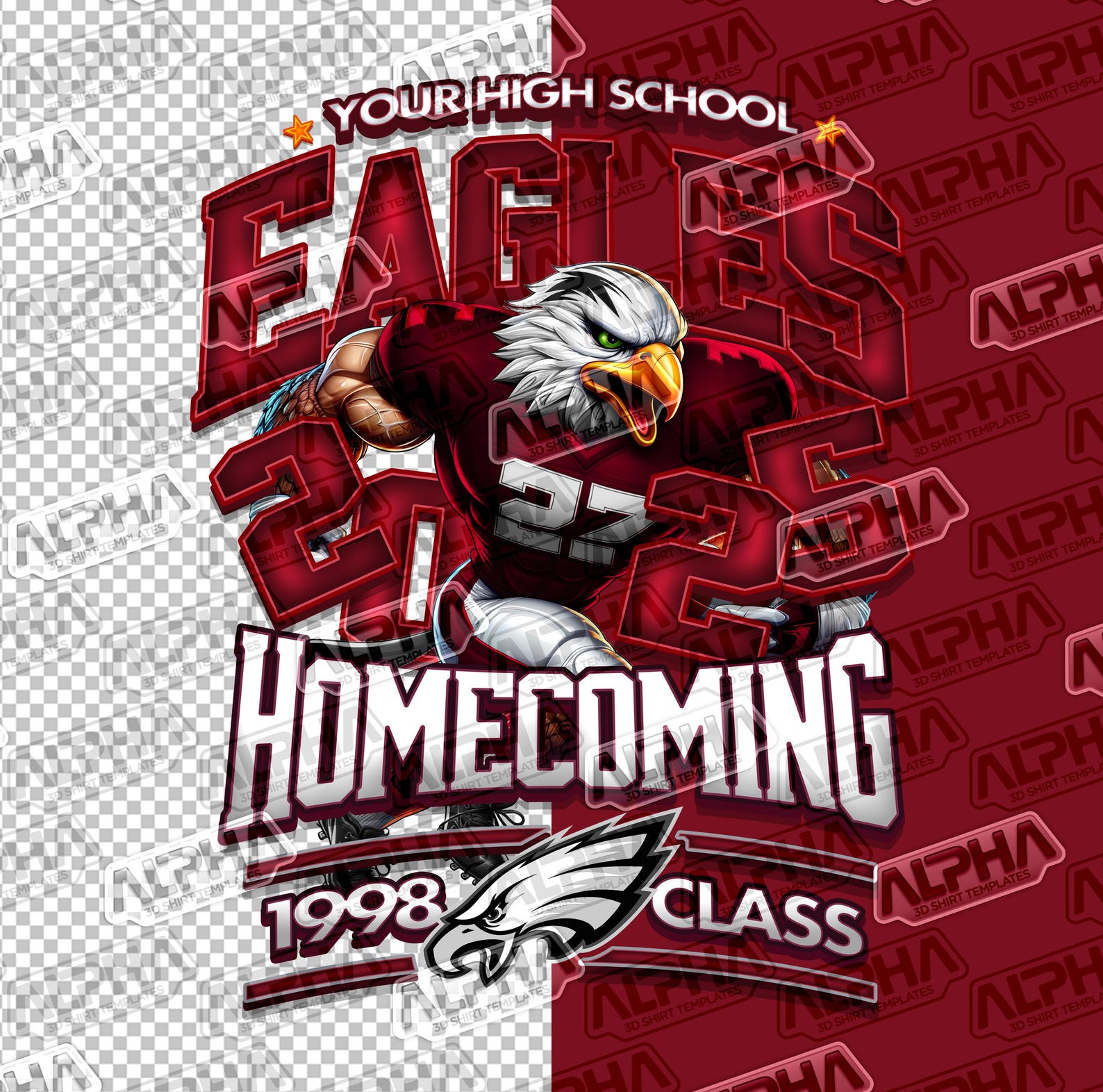 Class Reunion, Alumni Football Design Template Football Team Eagles ...