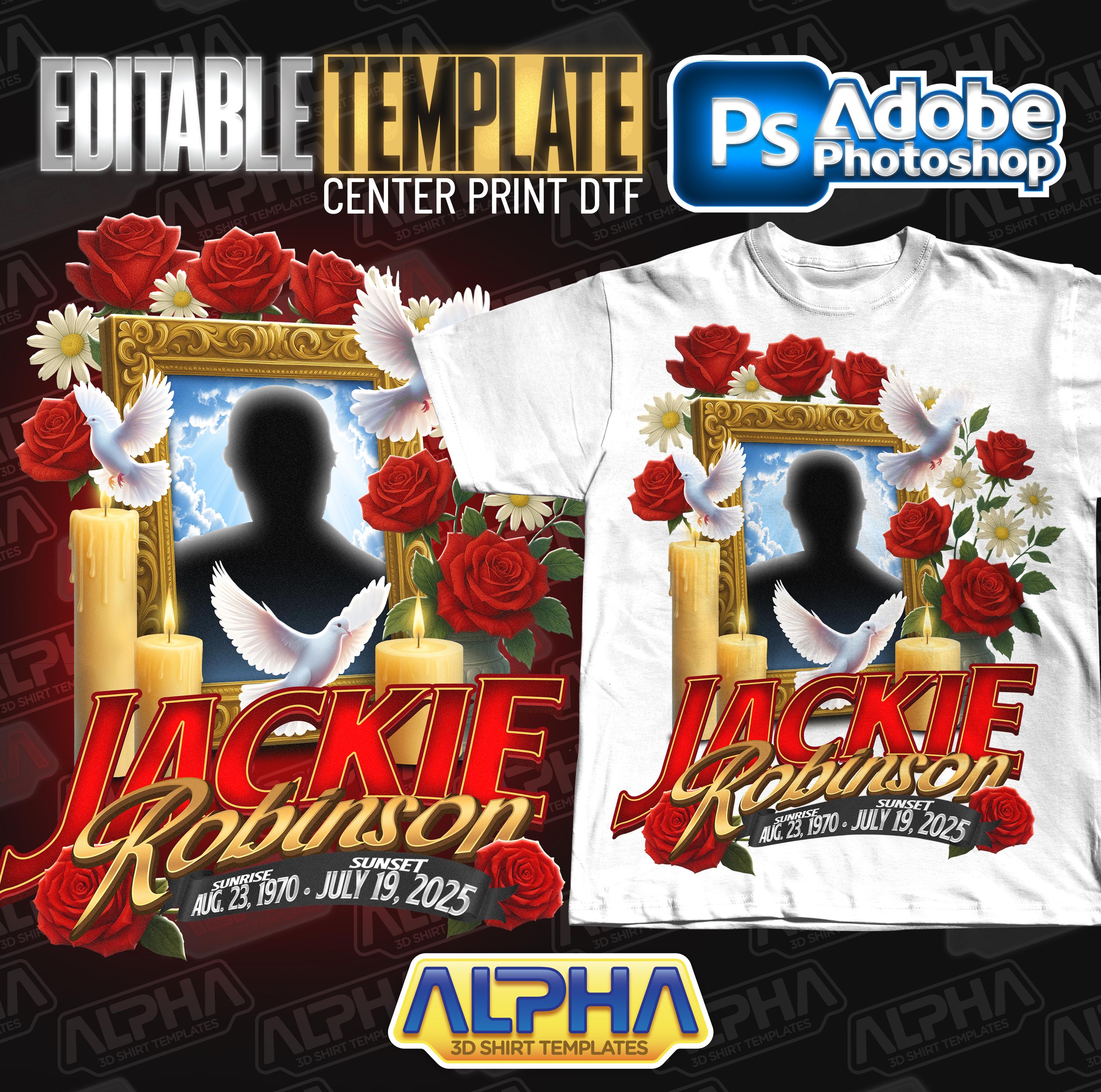 Rest in Peace Template PSD RIP Memorial Shirt DTG Center Print Editable ...