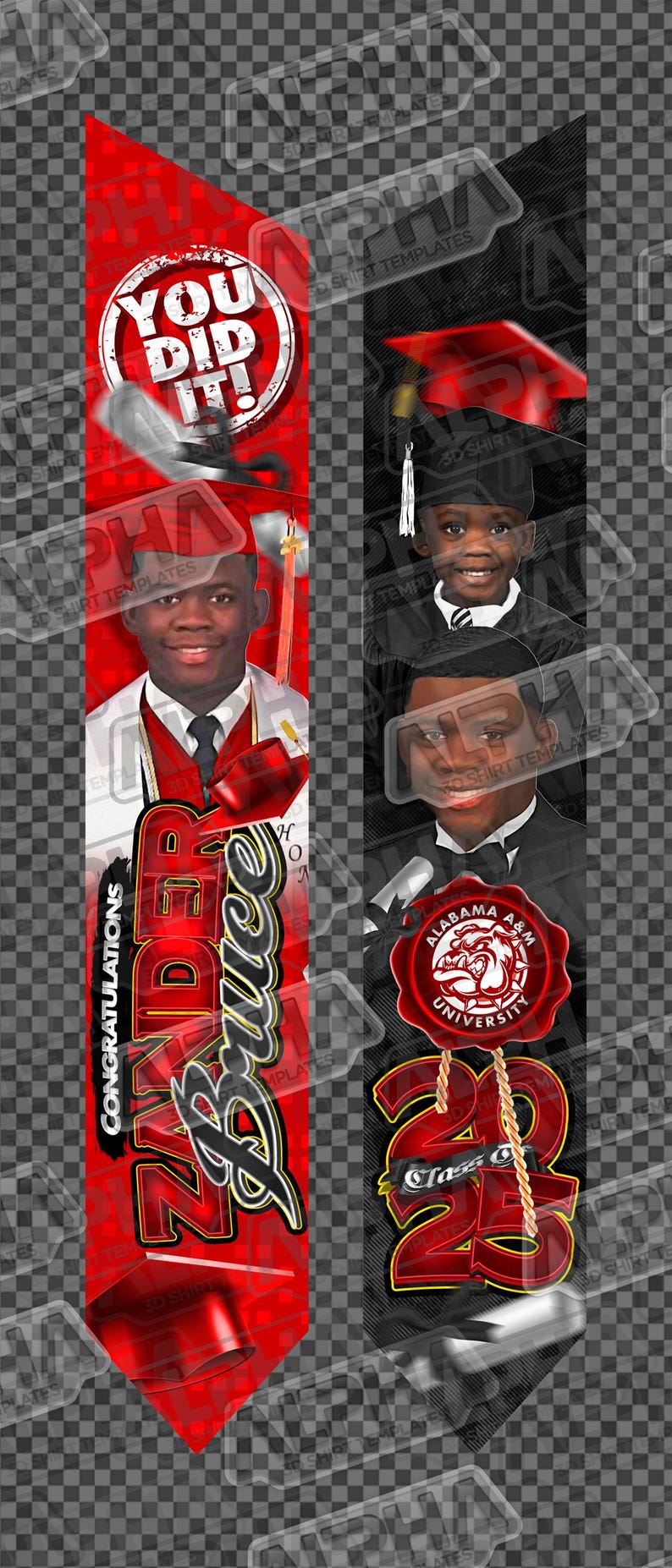 Graduation Stole, Shash Template DIY Editable Template 2025 Photoshop ...