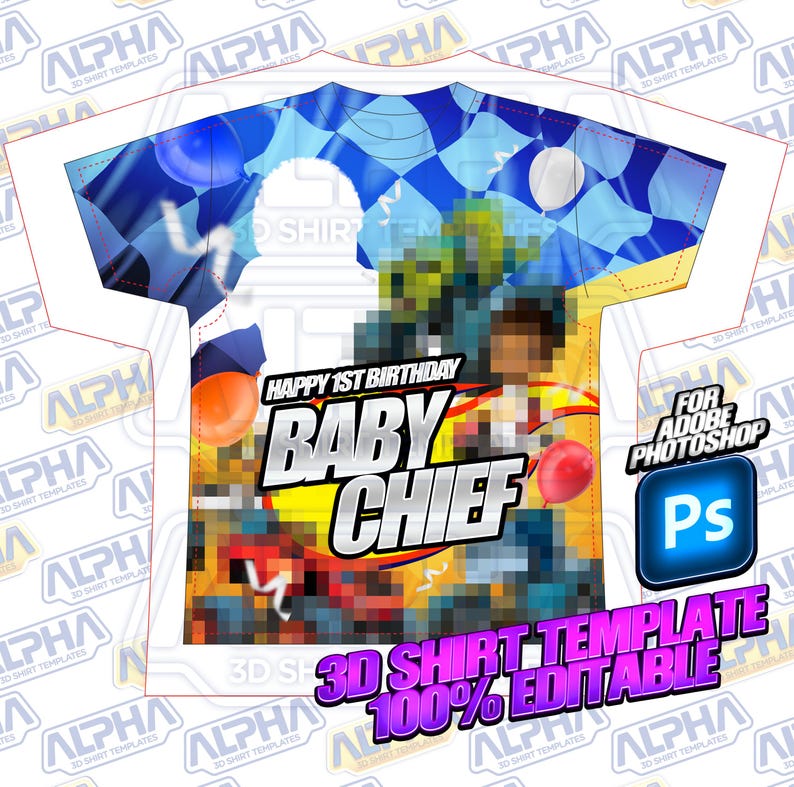 Birthday Theme Party Shirt Design Editable Photoshop Template Digital ...