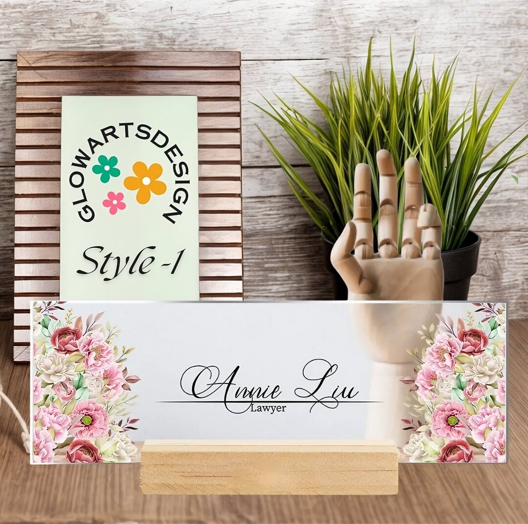 Personalized Acrylic Name Plate Desk Plaque Office Desk Name Plaque ...