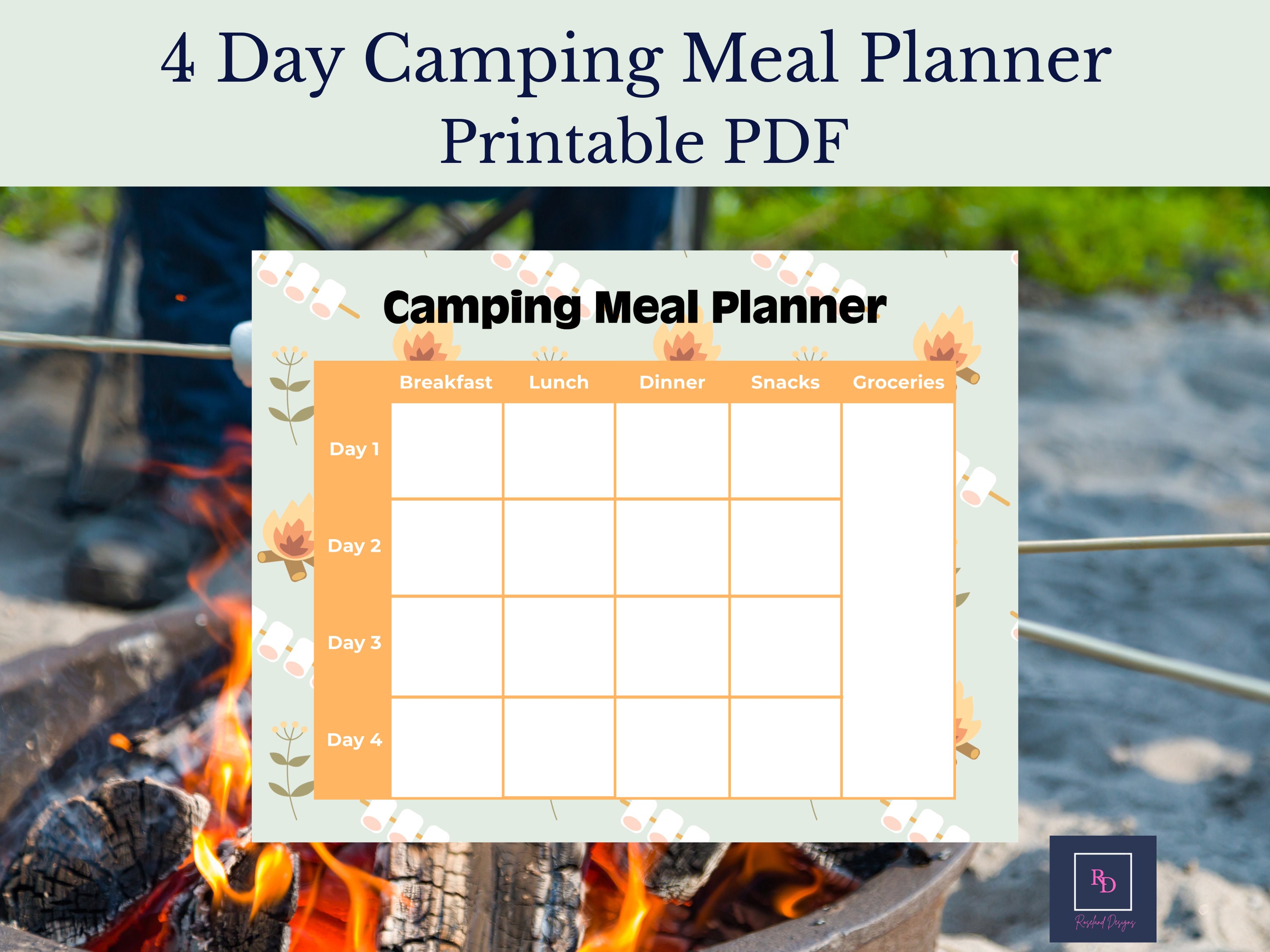 Camping Menu Printable | Camping Meal Planner | Camping Menu Planner - Etsy