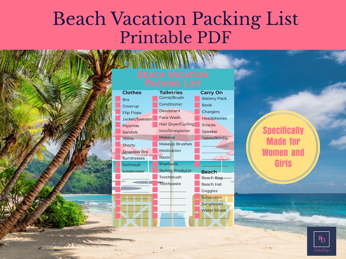 Spring Break Packing List | Beach Vacation Packing List for Girls and ...