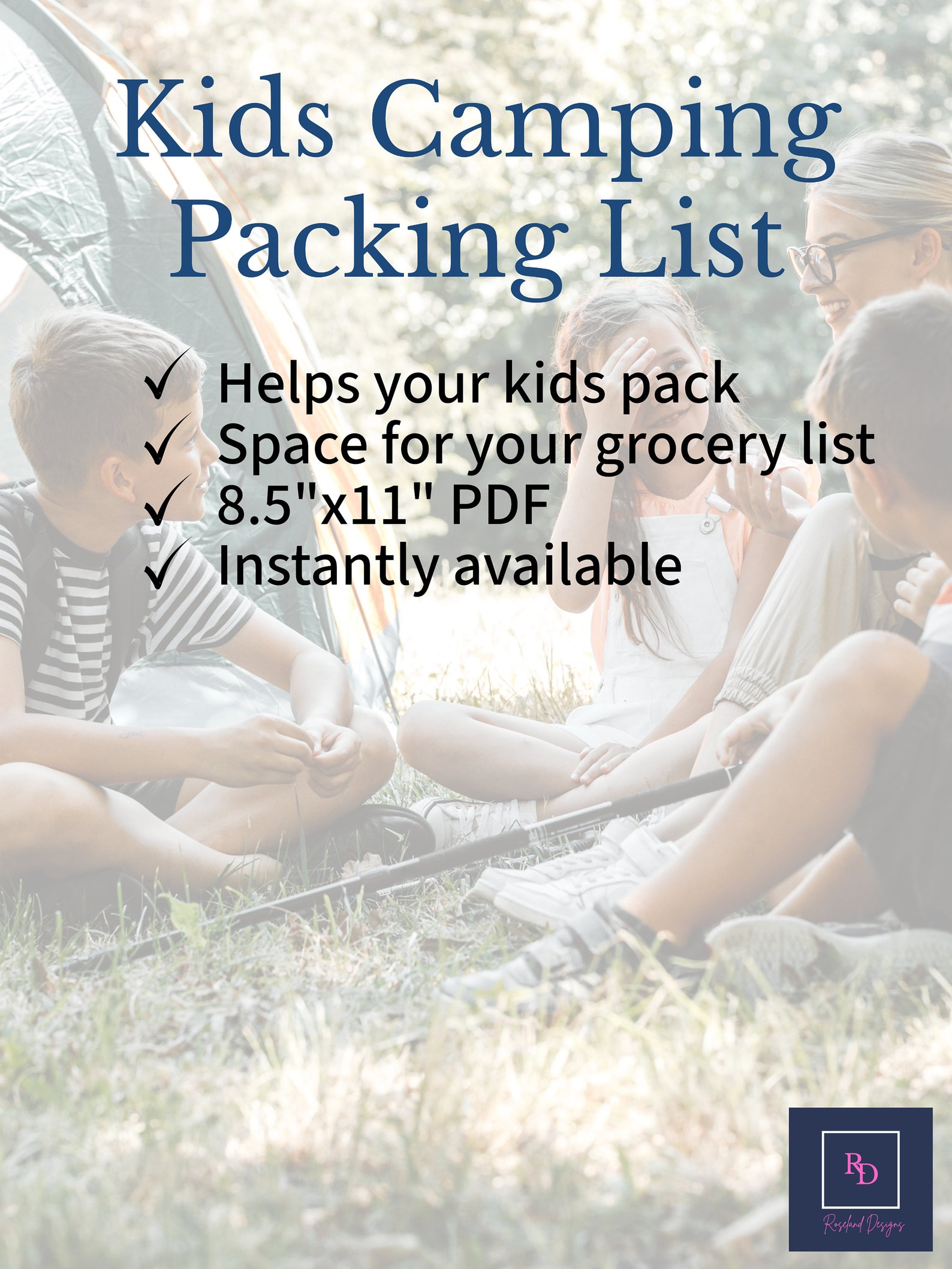 Kids Camping Packing List Printable | Camping Packing List - Etsy