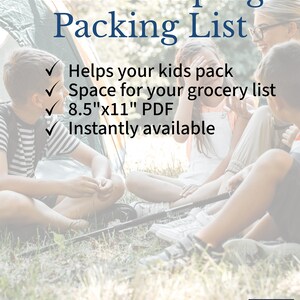 Kids Camping Packing List Printable Camping Packing List - Etsy