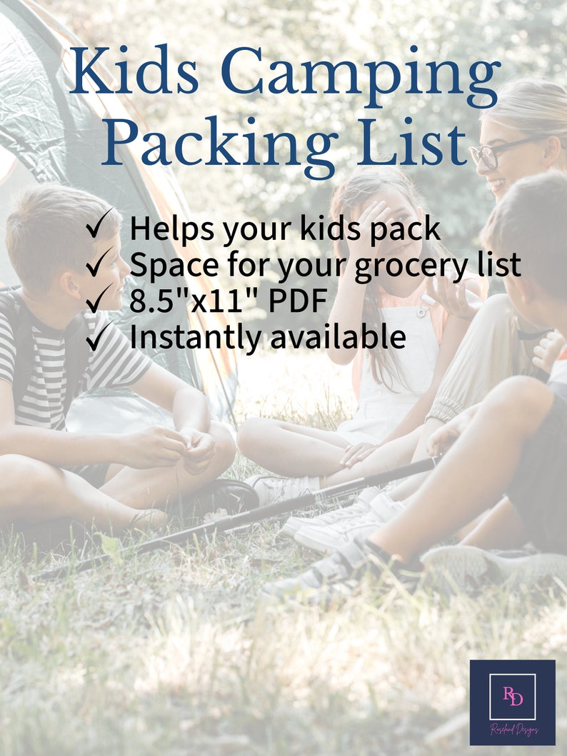 Kids Camping Packing List Printable | Camping Packing List - Etsy