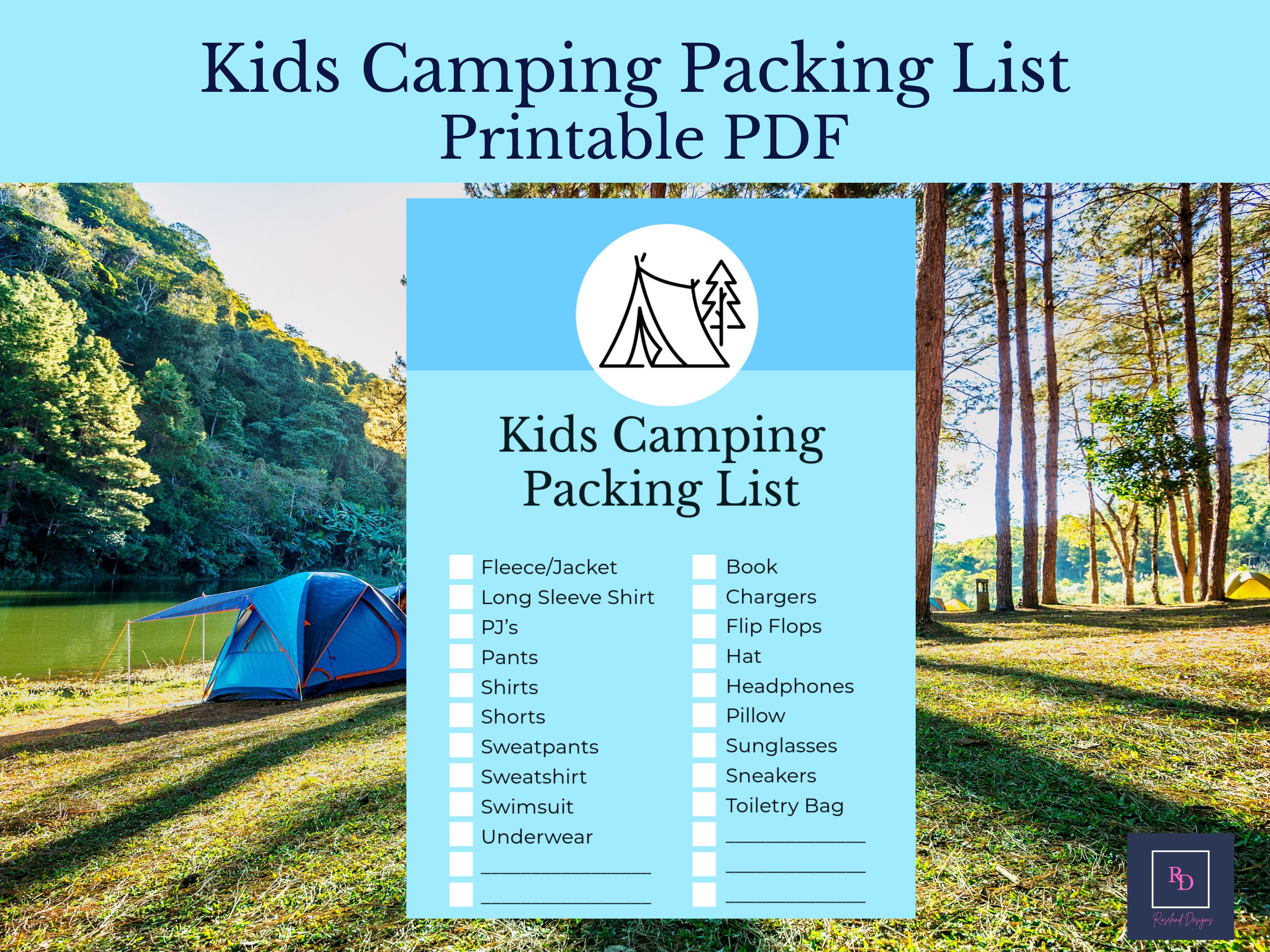 Kids Camping Packing List Printable | Camping Packing List - Etsy