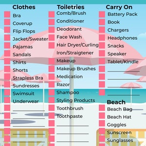Spring Break Packing List | Beach Vacation Packing List for Girls and ...