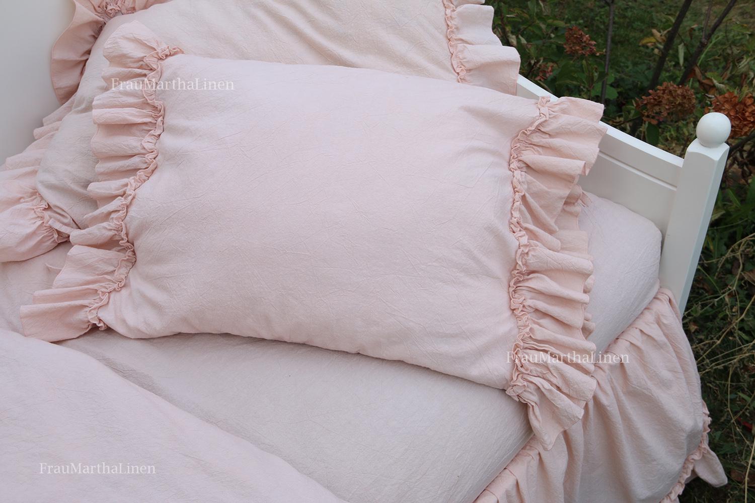 Romantic Ruffled Bedding for Little Girls Crib or Twin Made From Pink ...
