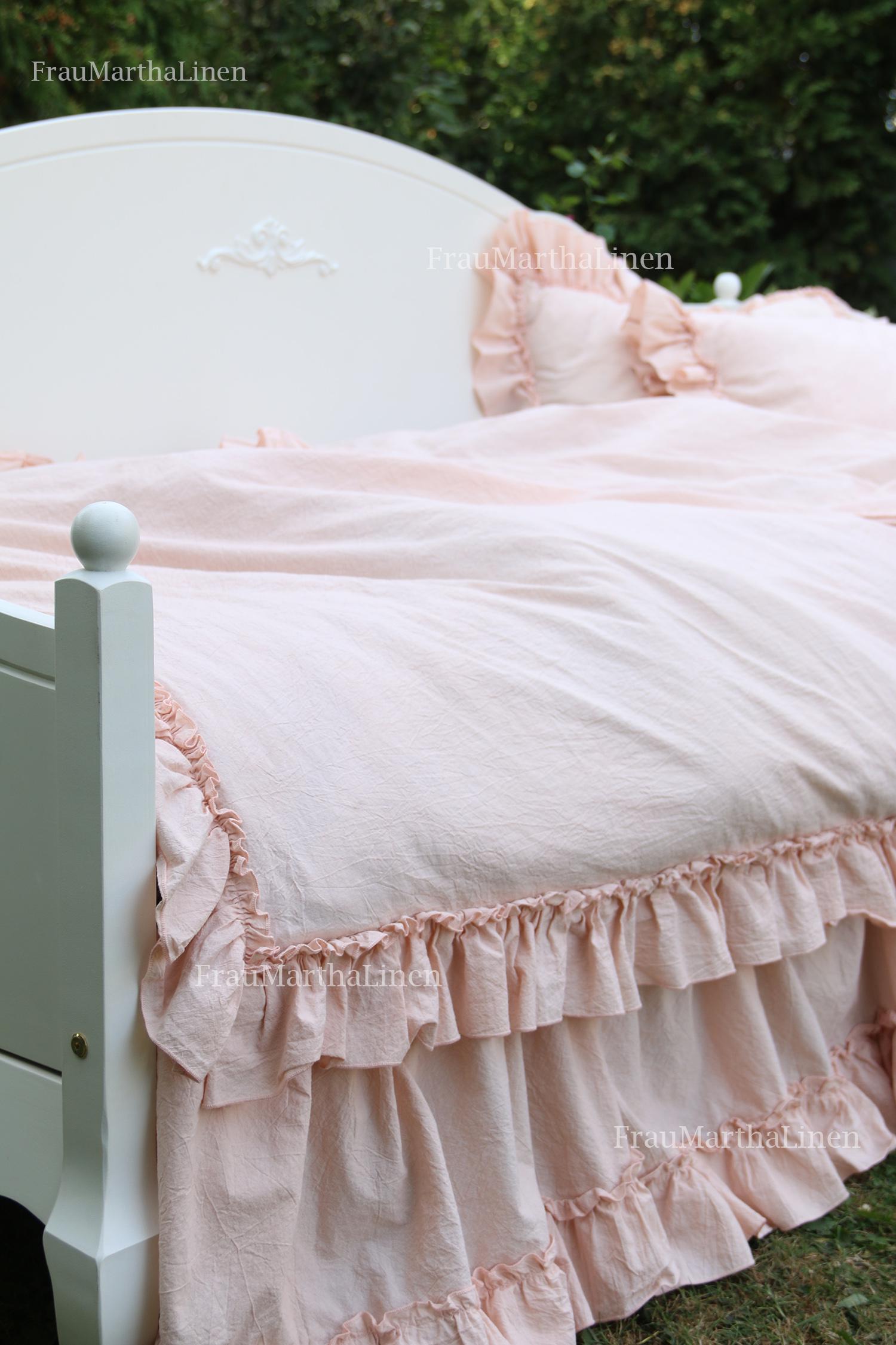 Romantic Ruffled Bedding for Little Girls Crib or Twin Made From Pink ...