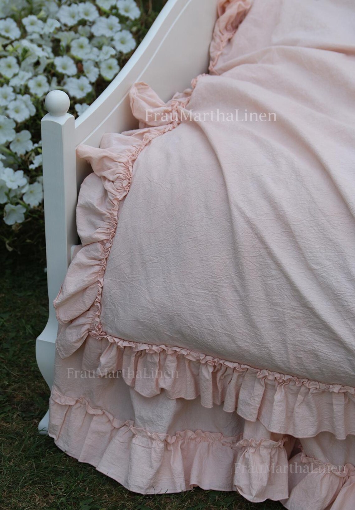 Romantic Ruffled Bedding for Little Girls Crib or Twin Made From Pink ...