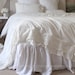 Wedding Bedding Set With Lace and Ruffles and Ties off White ...
