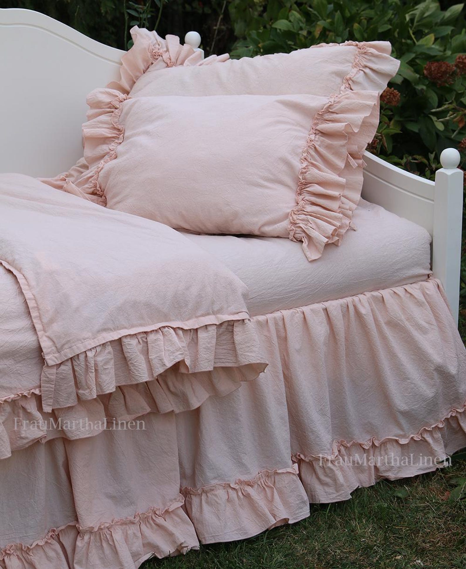 Romantic Ruffled Bedding for Little Girls Crib or Twin Made From Pink ...