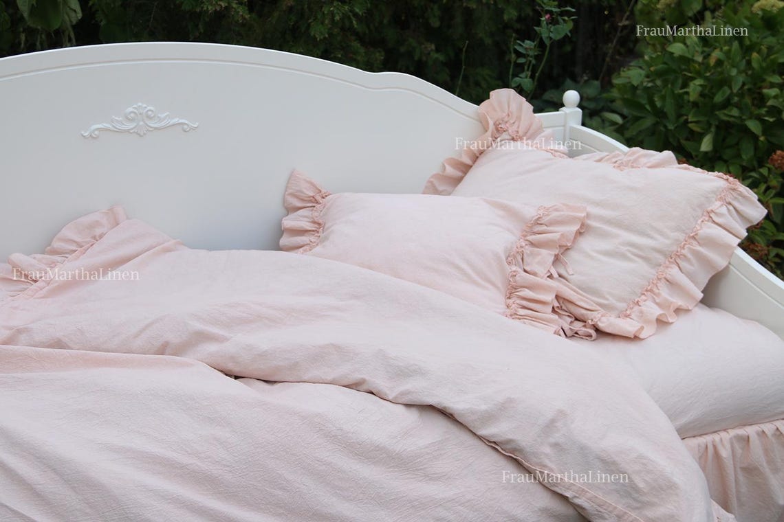 Romantic Ruffled Bedding for Little Girls Crib or Twin Made From Pink ...