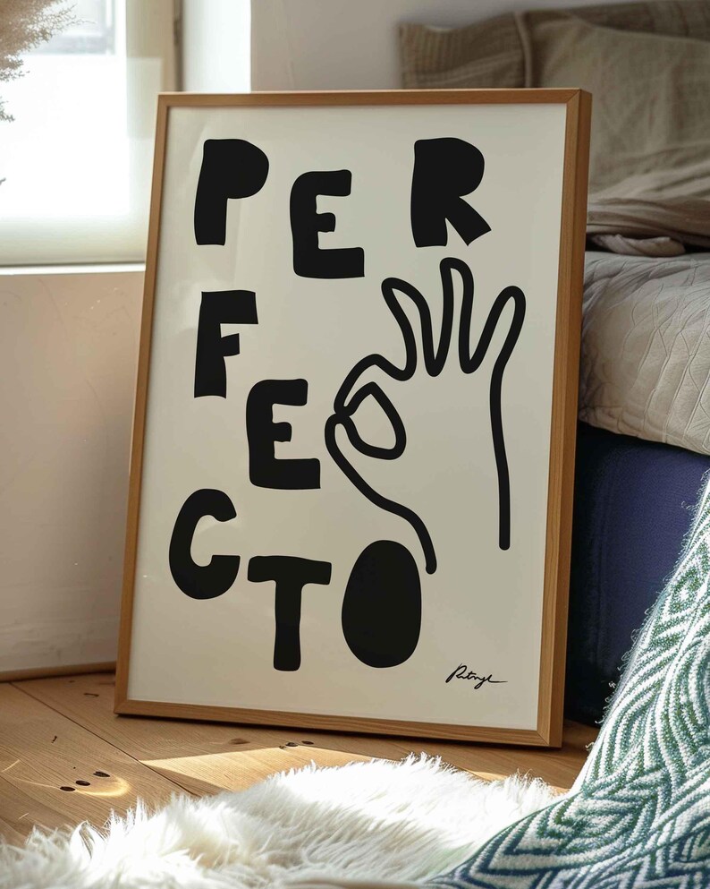 Perfecto Print: Colourful OK Poster, Italian Quote Wall Art, Dopamine ...