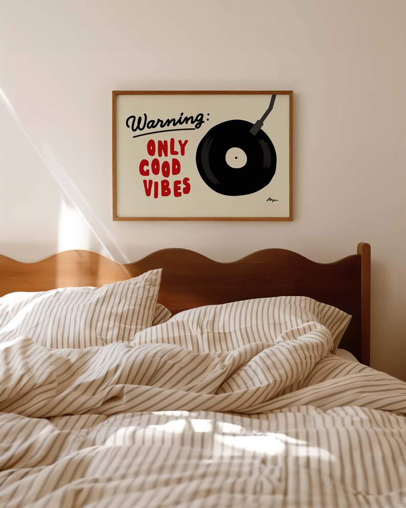 Good Vibes Only Music Print: Trendy Living Room Wall Art - Etsy