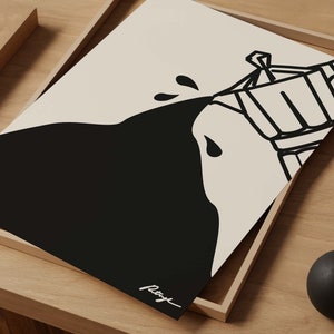 Caffe Poster Abstract Coffee Poster Vintage Coffee Print Handdrawn ...