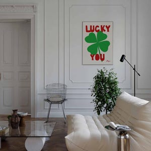 Lucky Clover Print: Mid-century Modern Typography (unframed) - Etsy