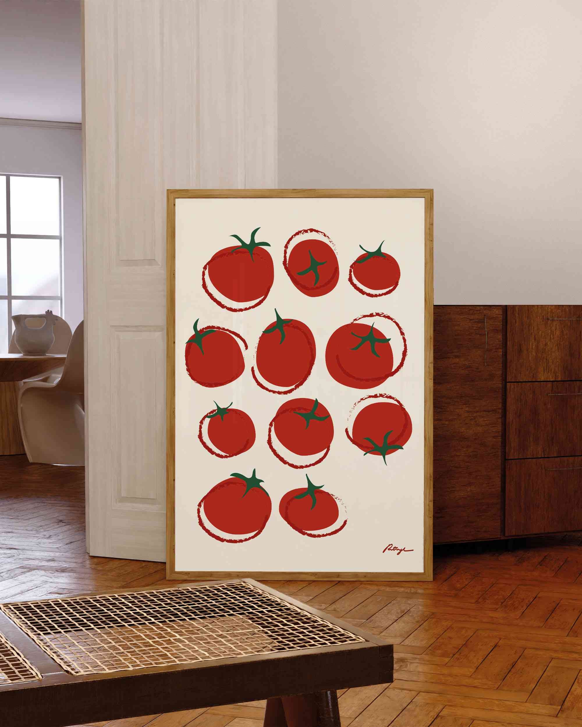 Tomato Art Vintage Food Print Kitchen Wall Art Vegetable Poster Vintage ...