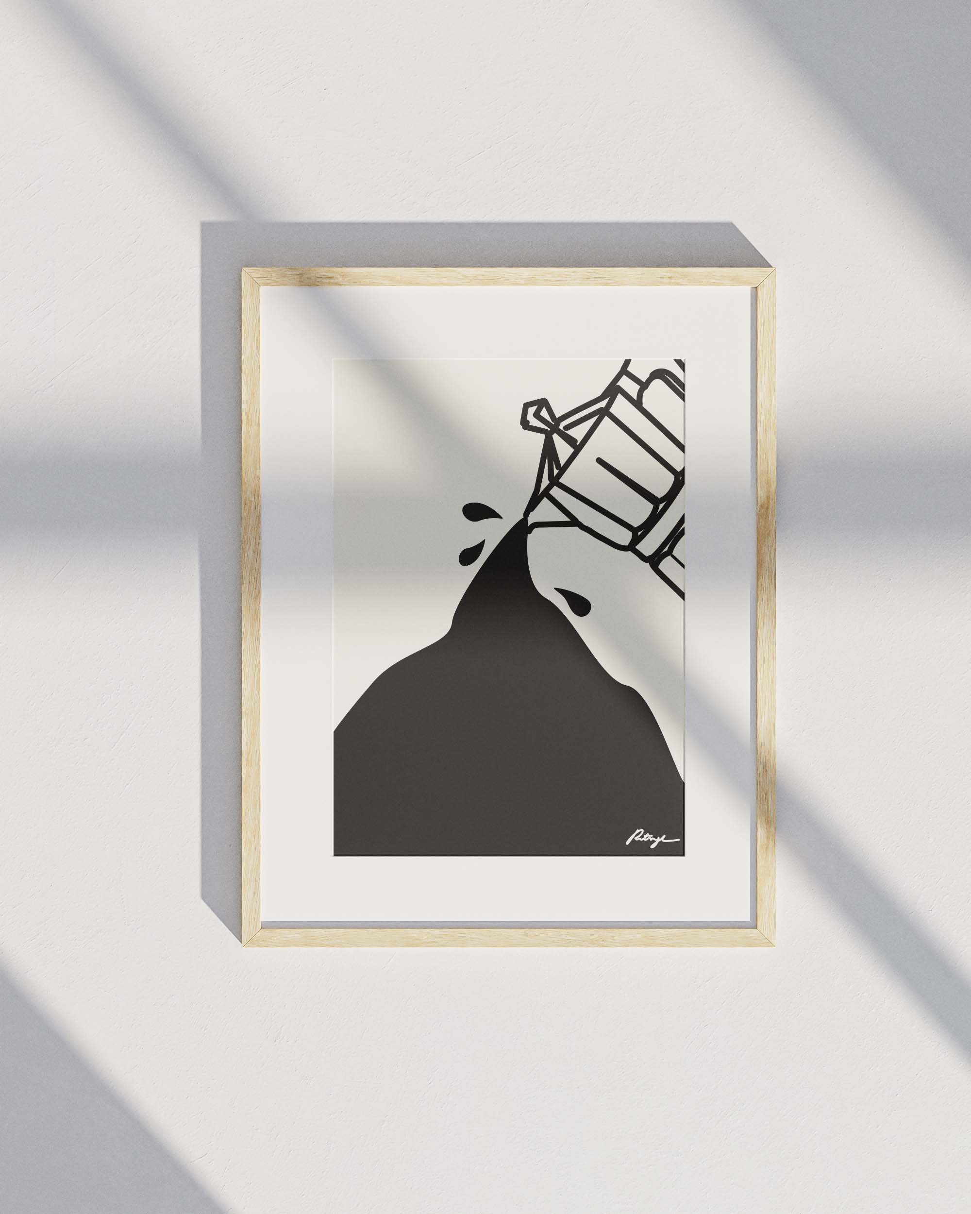 Caffe Poster Abstract Coffee Poster Vintage Coffee Print Handdrawn ...