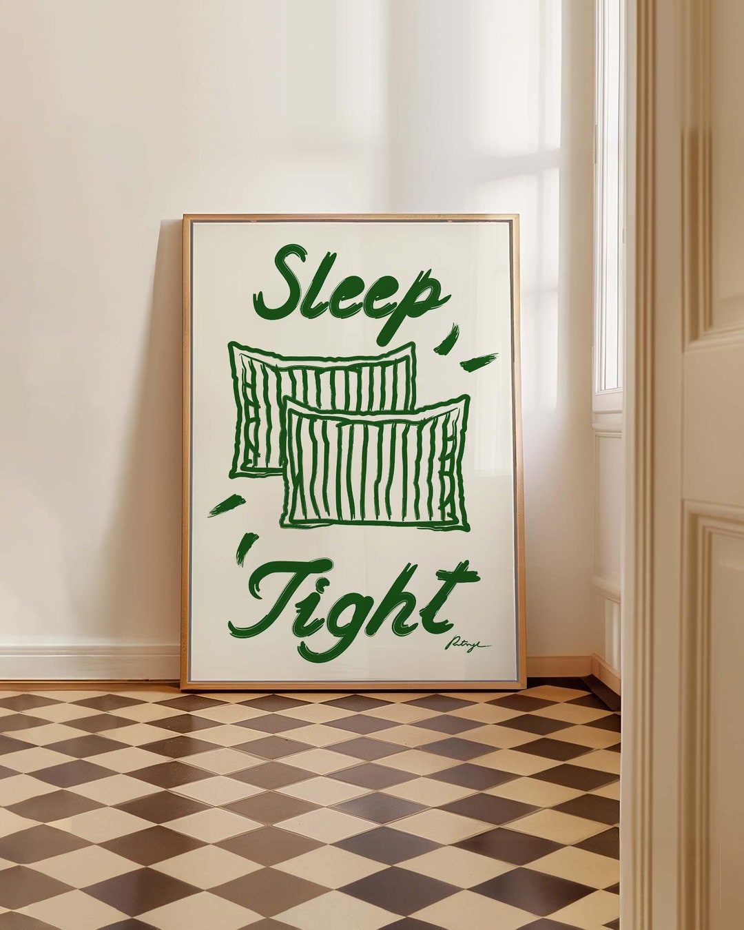 Sleep Tight Print: Hand-drawn Bedroom Wall Art, Above Bed Poster, Stay ...