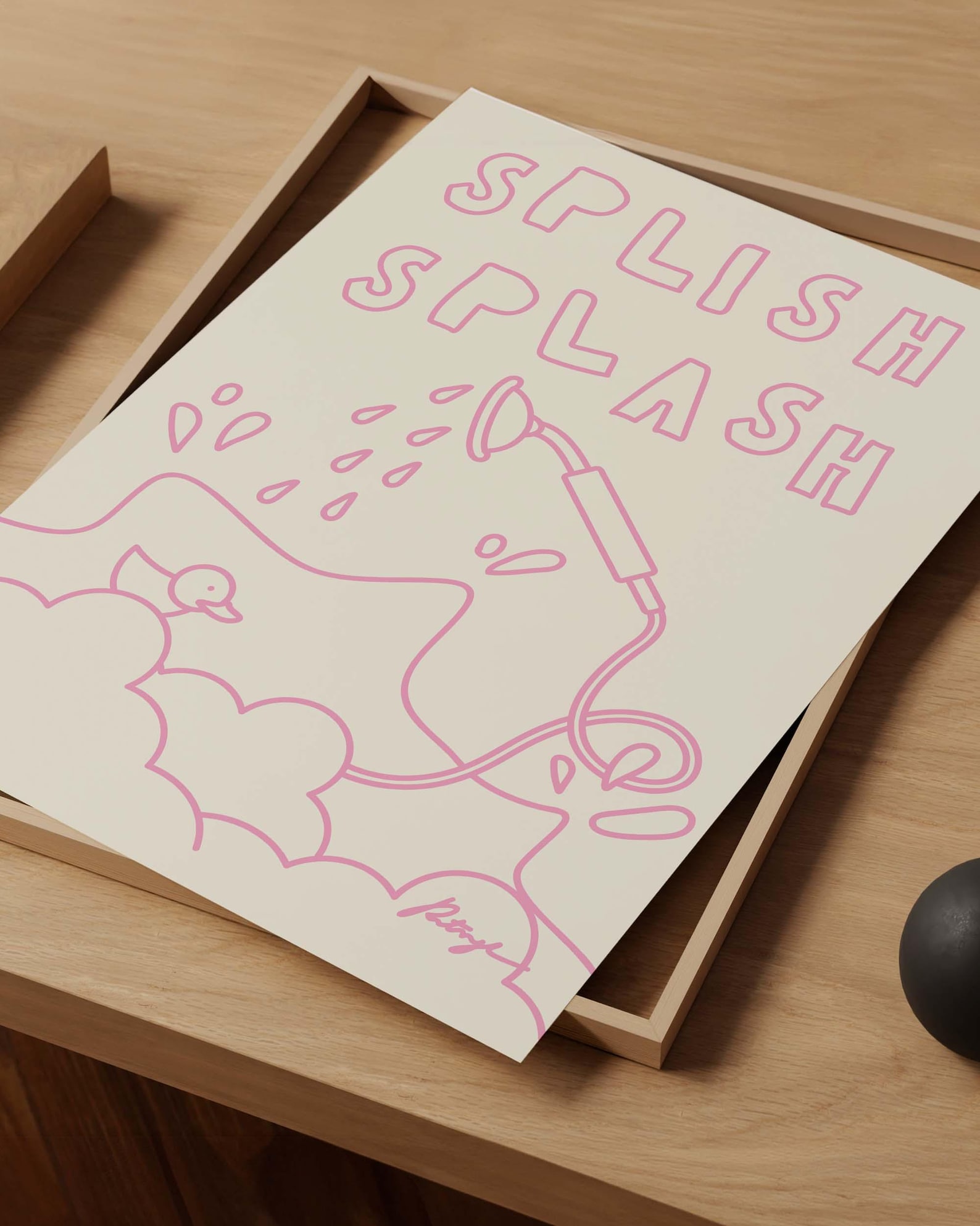Splish Splash Print: Funny Bathroom Wall Art, Blue Bath Time ...