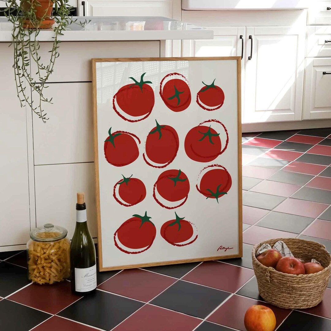 Tomato Art Vintage Food Print Kitchen Wall Art Vegetable Poster Vintage ...