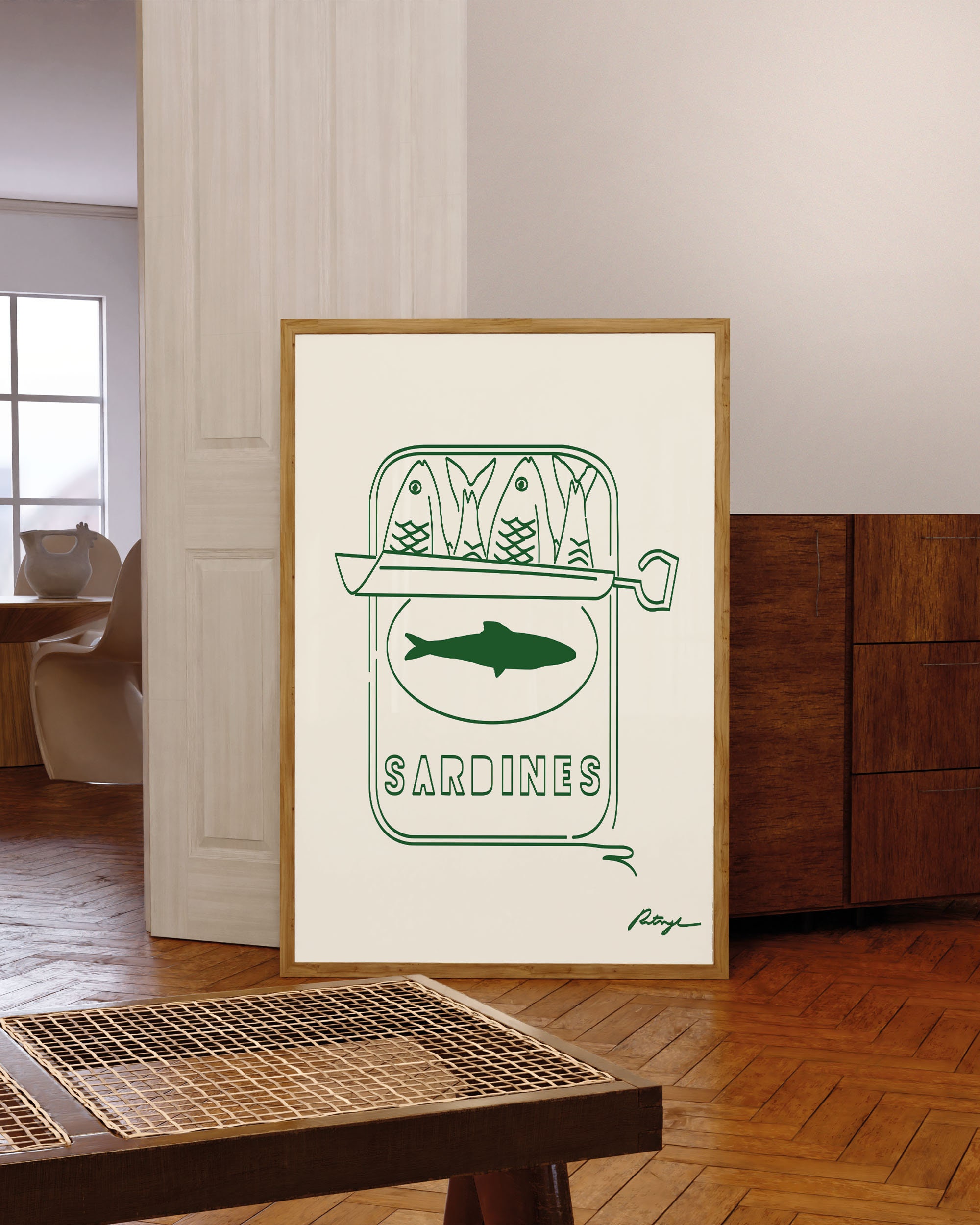 Canned Sardines Sketch Poster Sardine Tin Vintage Food Poster Aesthetic ...