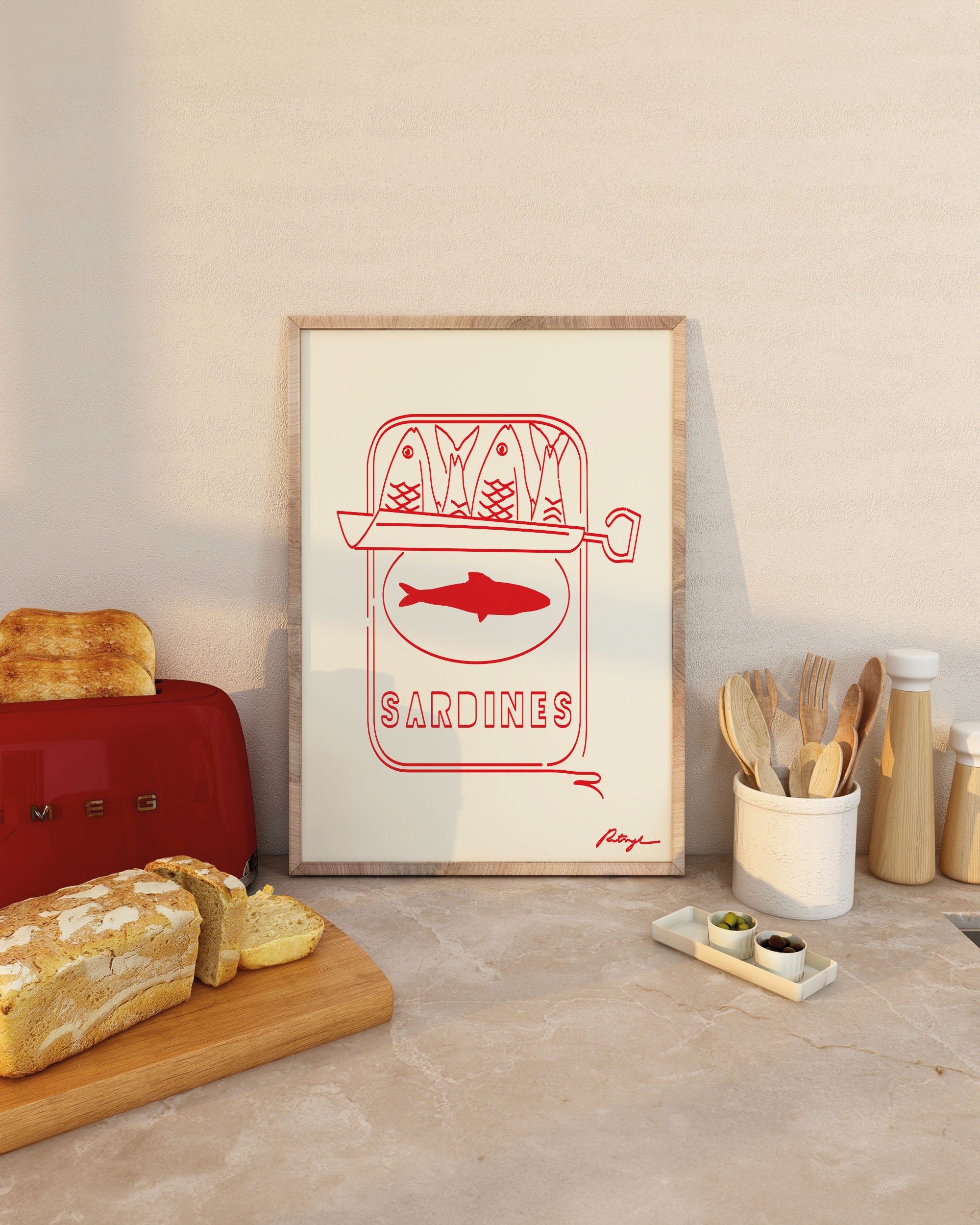 Canned Sardines Sketch Poster Sardine Tin Vintage Food Poster Aesthetic ...