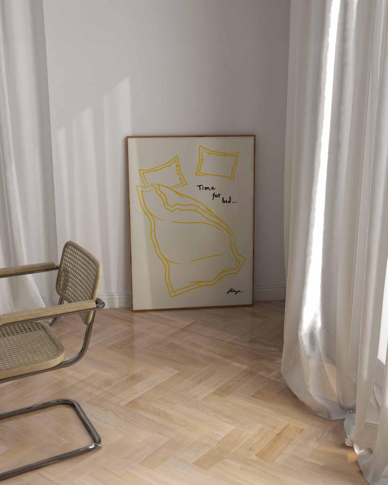 Time for Bed Print: Bedroom Wall Art, Above Bed Poster, Funny Drom ...
