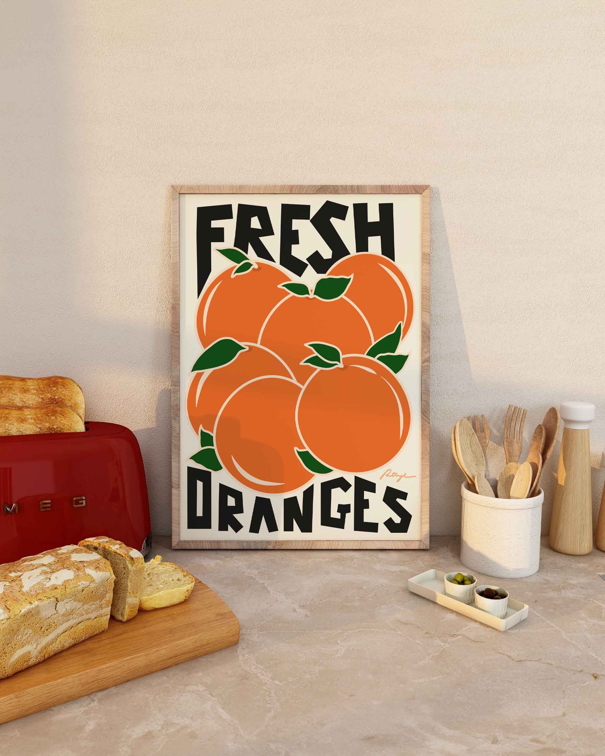 Oranges Poster Vintage Food Poster Food Print Aesthetic Poster Bar Cart ...