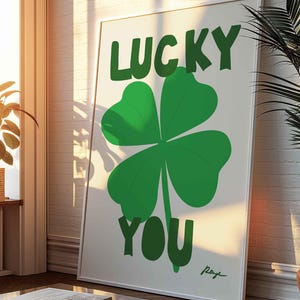 Lucky Clover Print: Mid-century Modern Typography (unframed) - Etsy