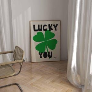 Lucky Clover Print: Mid-century Modern Typography (unframed) - Etsy