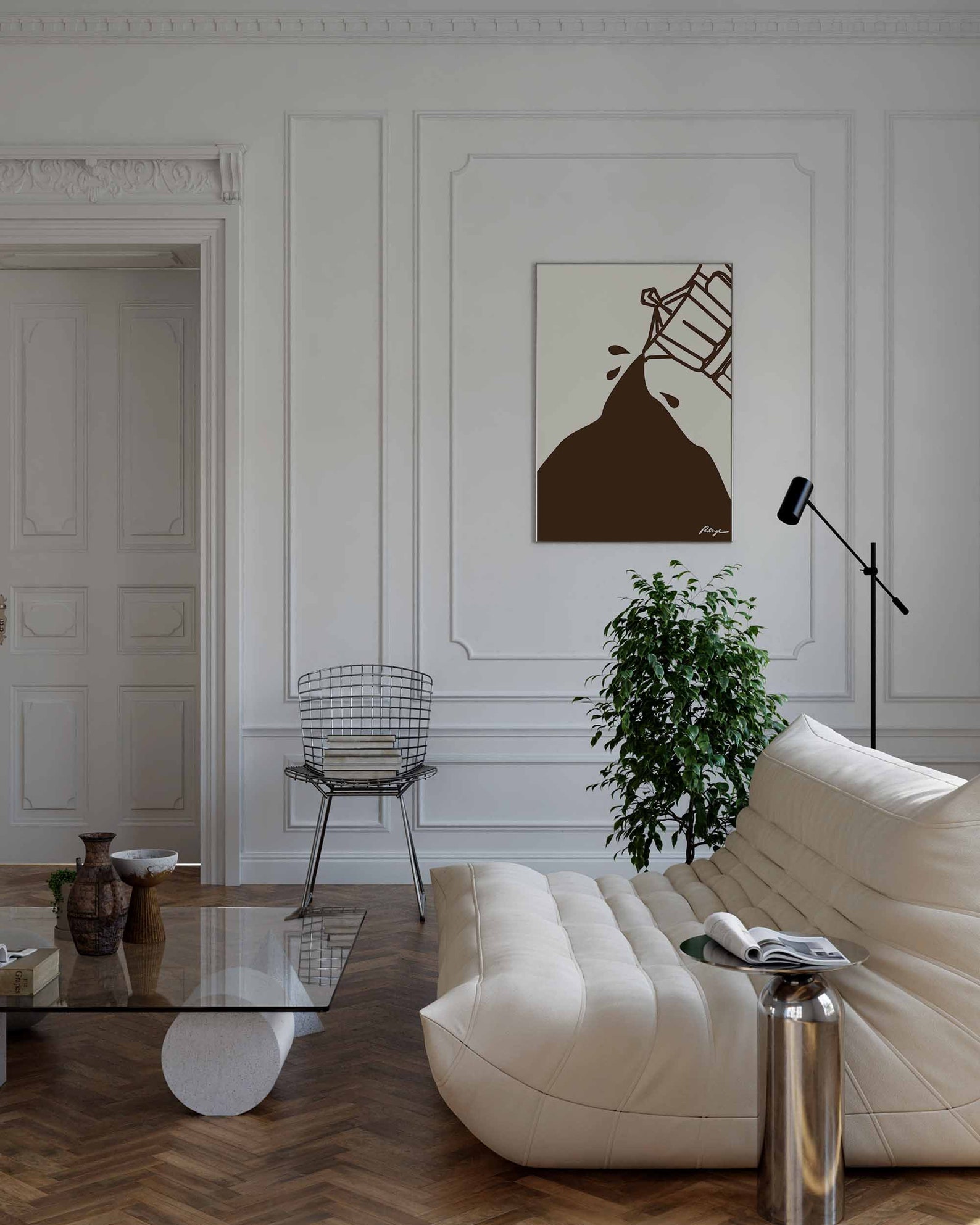 Caffe Poster Abstract Coffee Poster Vintage Coffee Print Handdrawn ...